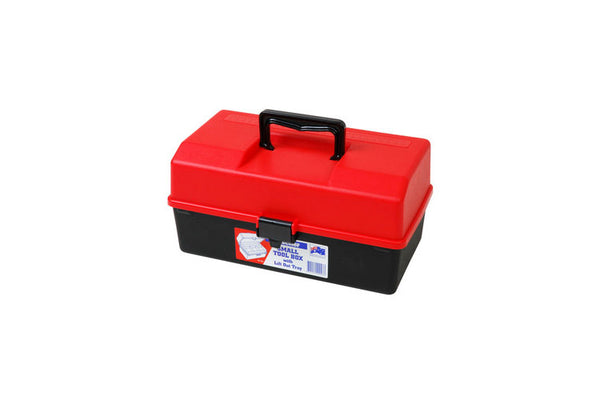 Fischer Plastics Small Tool Box with Lift Out Tray - Black/Red ...