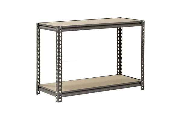 Summit Boltless Rivet Workbench with MDF Shelves - Hammertone Grey - Stormor Shelving